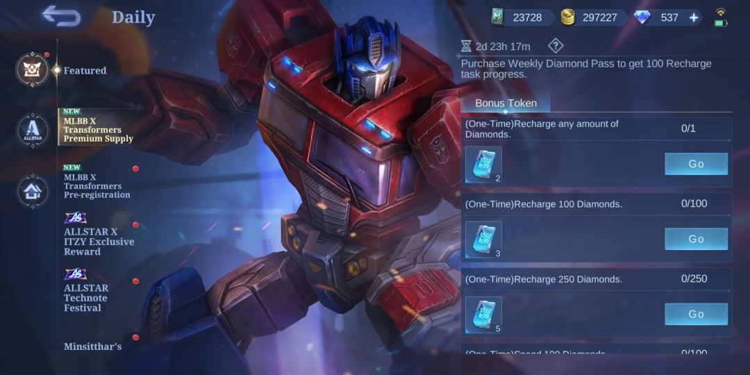 Transformer X CHEAPEST Mobile Legends Diamonds | Via login | Via ID, Video Gaming, Gaming ...