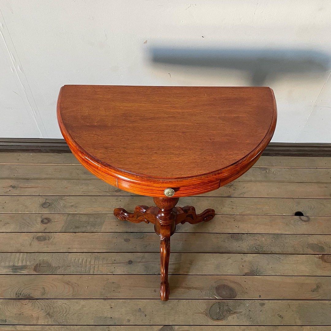 Vintage Mahogany half moon table, Furniture & Home Living, Kitchenware ...