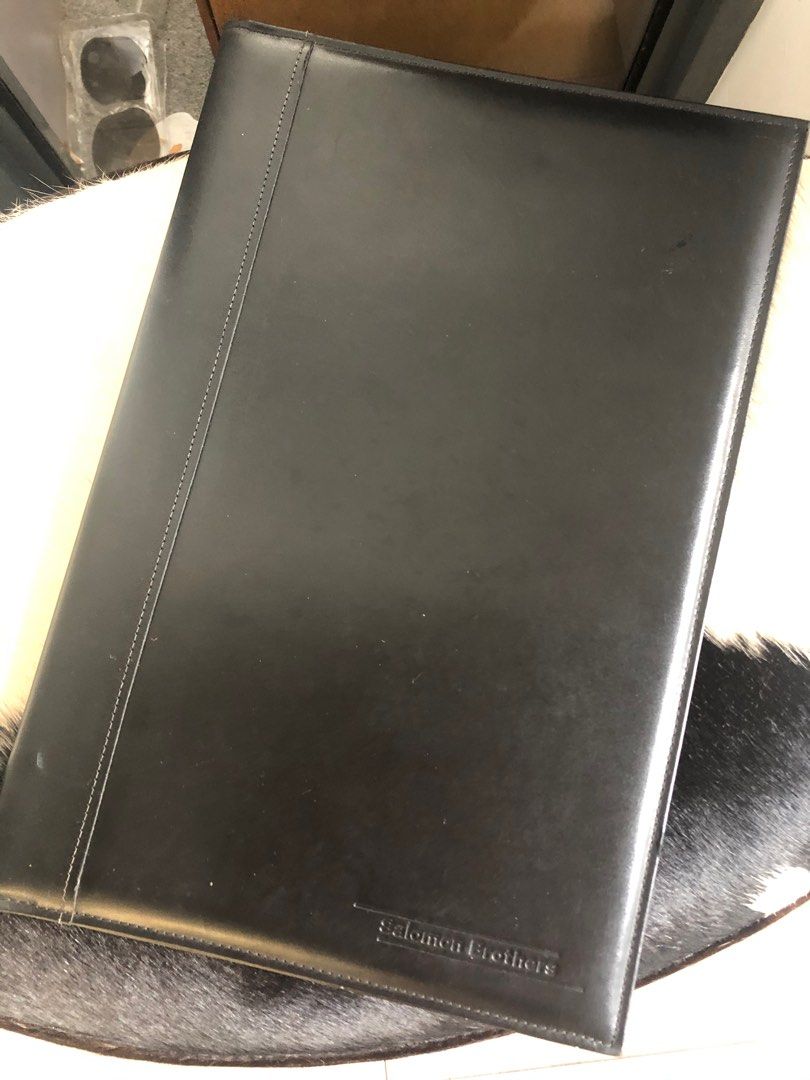 Vintage Salomon Brothers Black Genuine Leather Document / Business ...