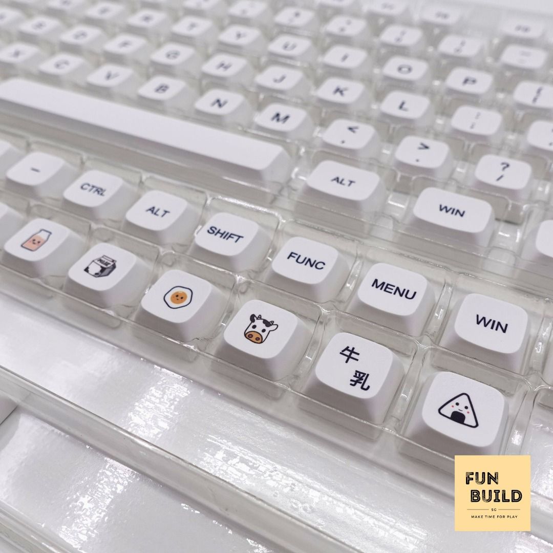 White Minimalist Keycaps - XDA Profile - PBT Dye Sublimation Printing ...