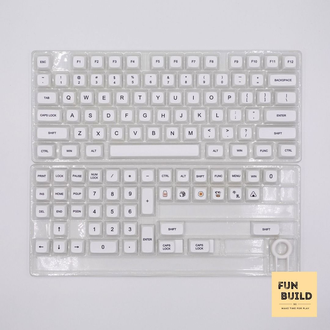 White Minimalist Keycaps - XDA Profile - PBT Dye Sublimation Printing ...