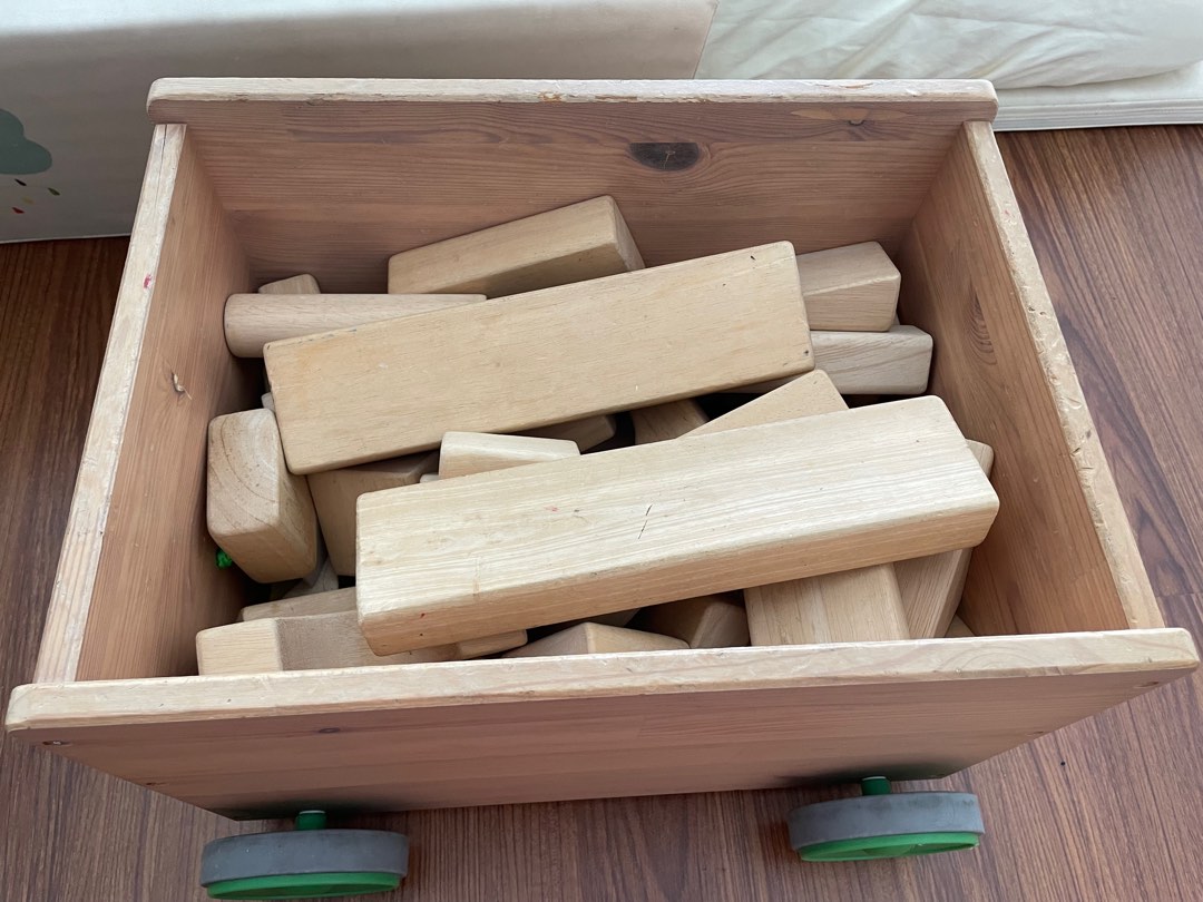 Wooden blocks and crate, Hobbies & Toys, Toys & Games on Carousell