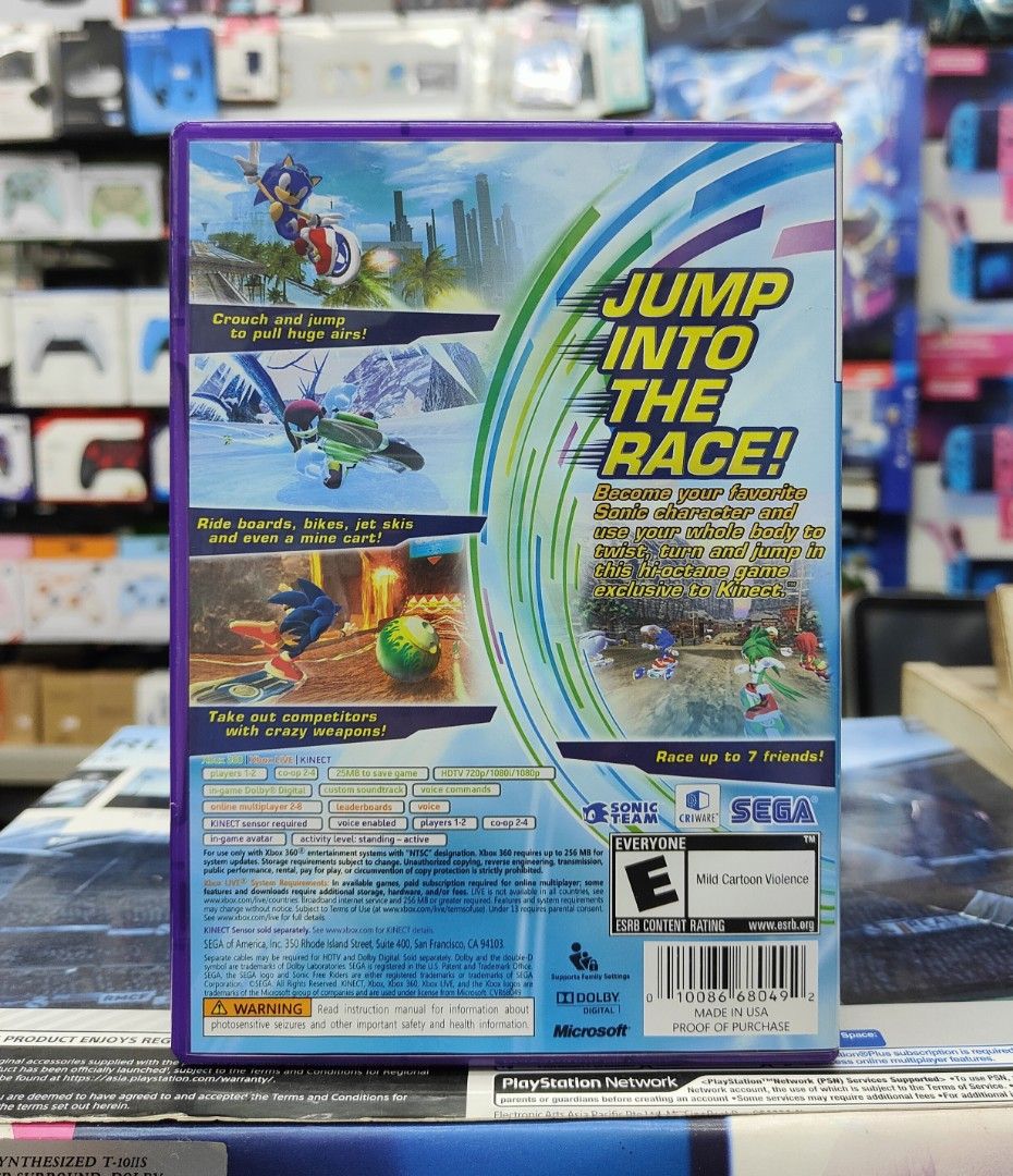 Xbox 360 Kinect Sonic Free Riders, Video Gaming, Video Games, Xbox on ...
