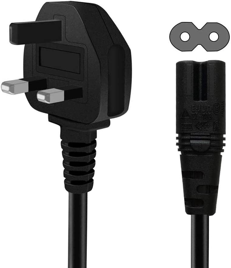 XCOZU Power Cable, 1.5m IEC C7 Figure 8 AC Mains Power Lead, 2 Pin ...
