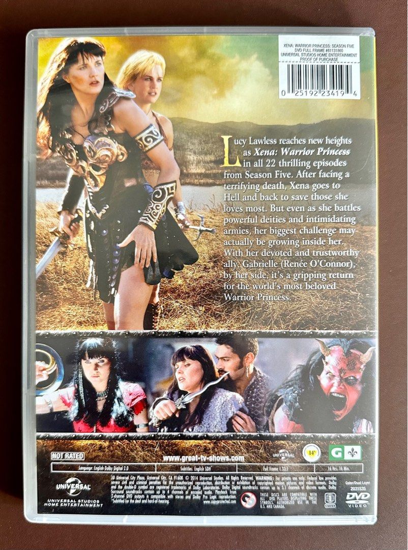 Xena Warrior Princess Season 5 DVD, Hobbies & Toys, Music & Media, CDs ...