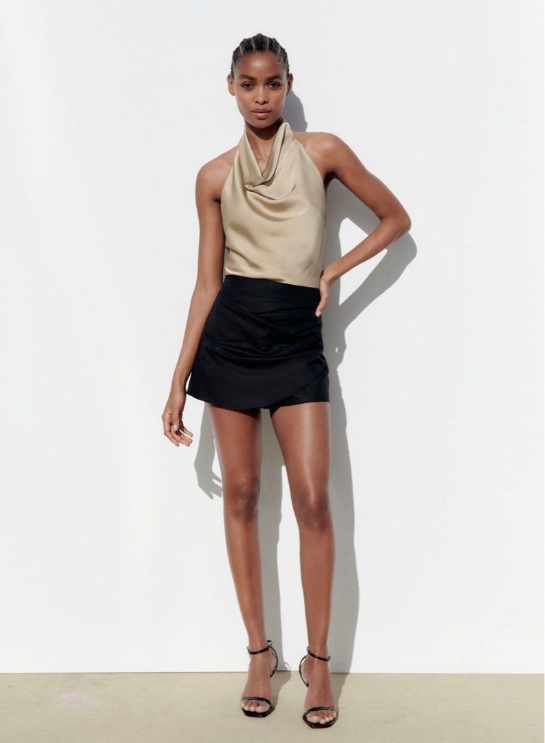 Zara Satin Halter Top on Carousell