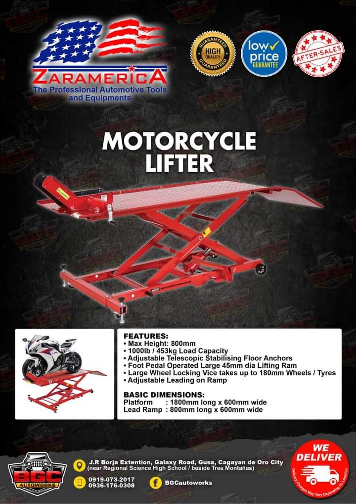 Zaramerica Motorcycle Lifter 453Kg, Commercial & Industrial ...