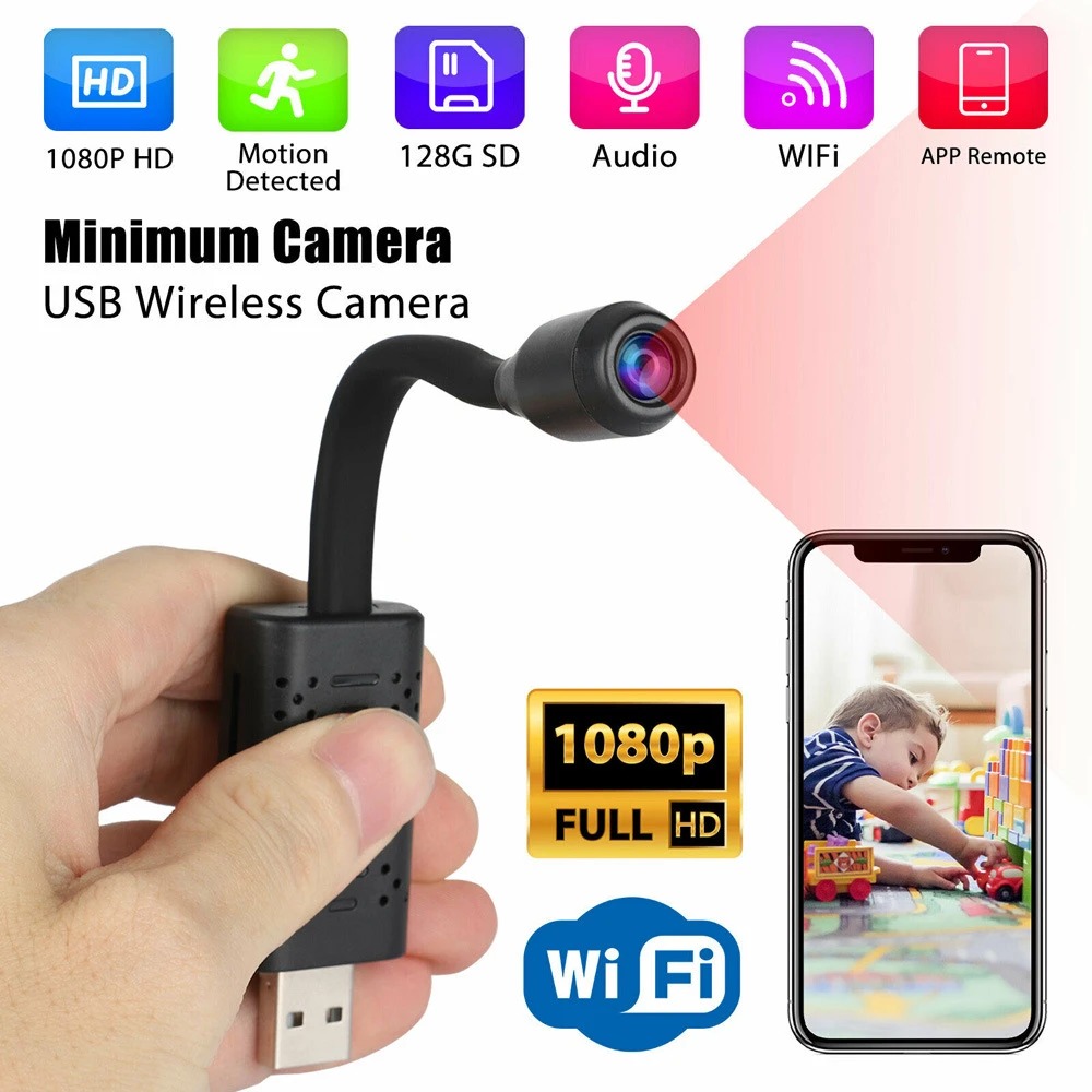 1080P Mini Camera wireless USB Smart Home Wifi IP, 傢俬＆家居, 保安及門鎖 , 保安系統及 ...