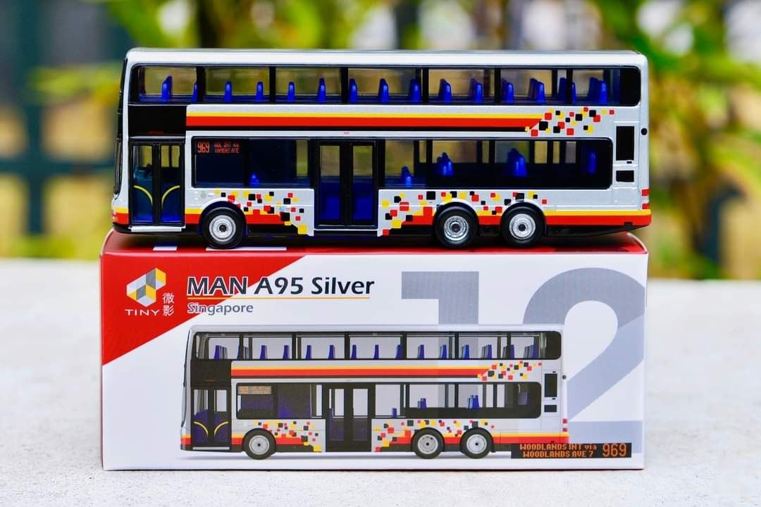 1:110 SMRT Double Decker bus MAN A95 Silver, Hobbies & Toys ...