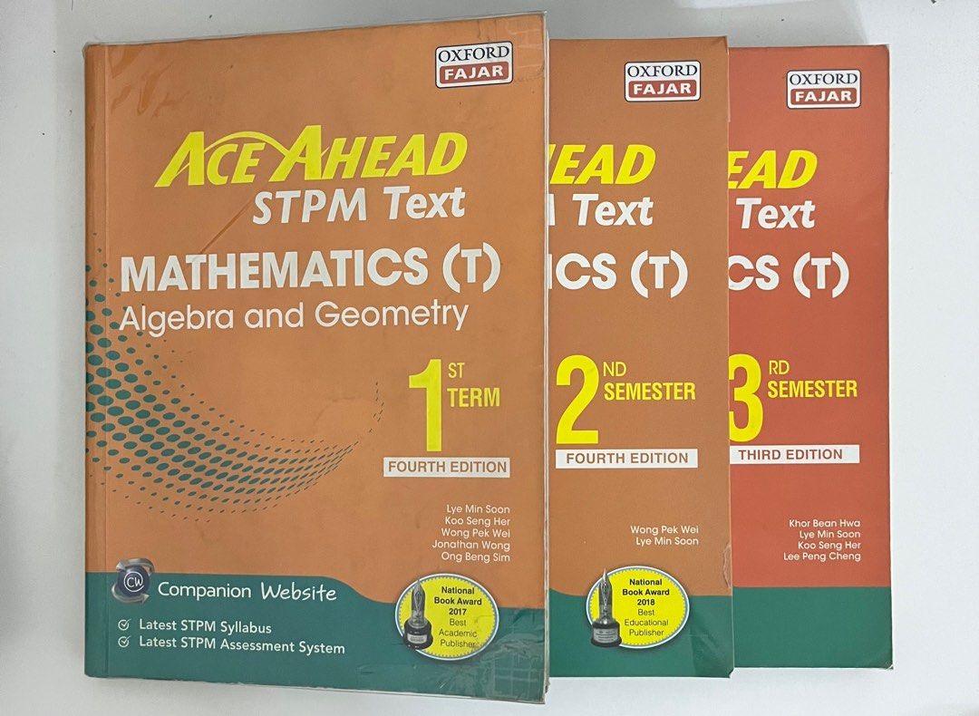 ACE AHEAD STPM MATHEMATICS MATH T TERM SEMESTER 1 & 2 & 3 FOURTH & THIRD EDITION, Hobbies & Toys ...