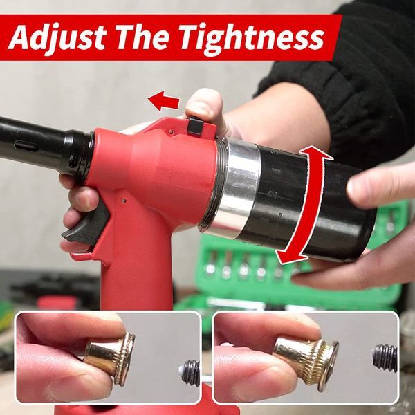 Air Rivet Nut Gun Tool Set With Metric & Sae Mandrels, Furniture & Home ...