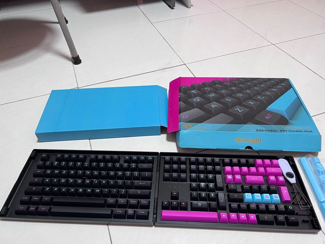 Akko Midnight ASA keycap set + Free OEM keycap set, Computers & Tech, Parts & Accessories ...