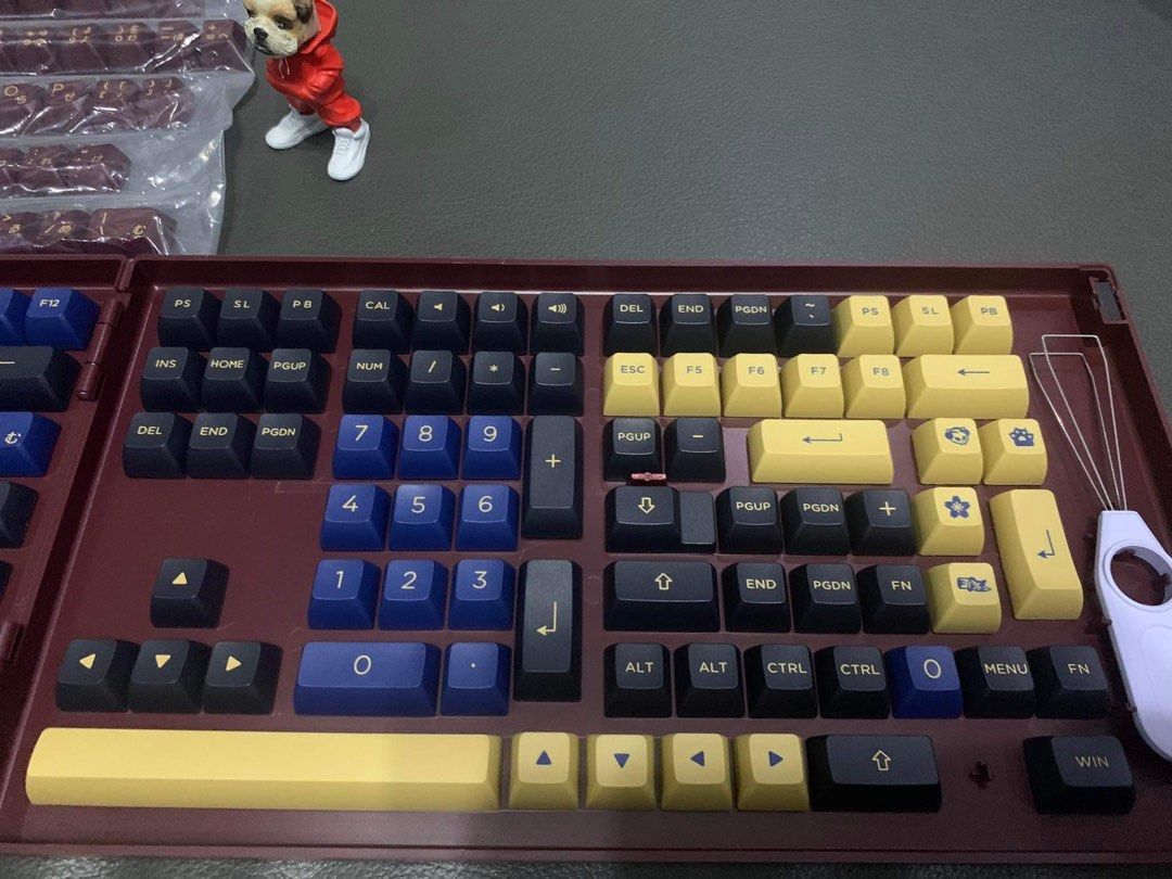 Akko Red & Blue Samurai 226-Key ASA Profile PBT Double-Shot Full Keycap ...
