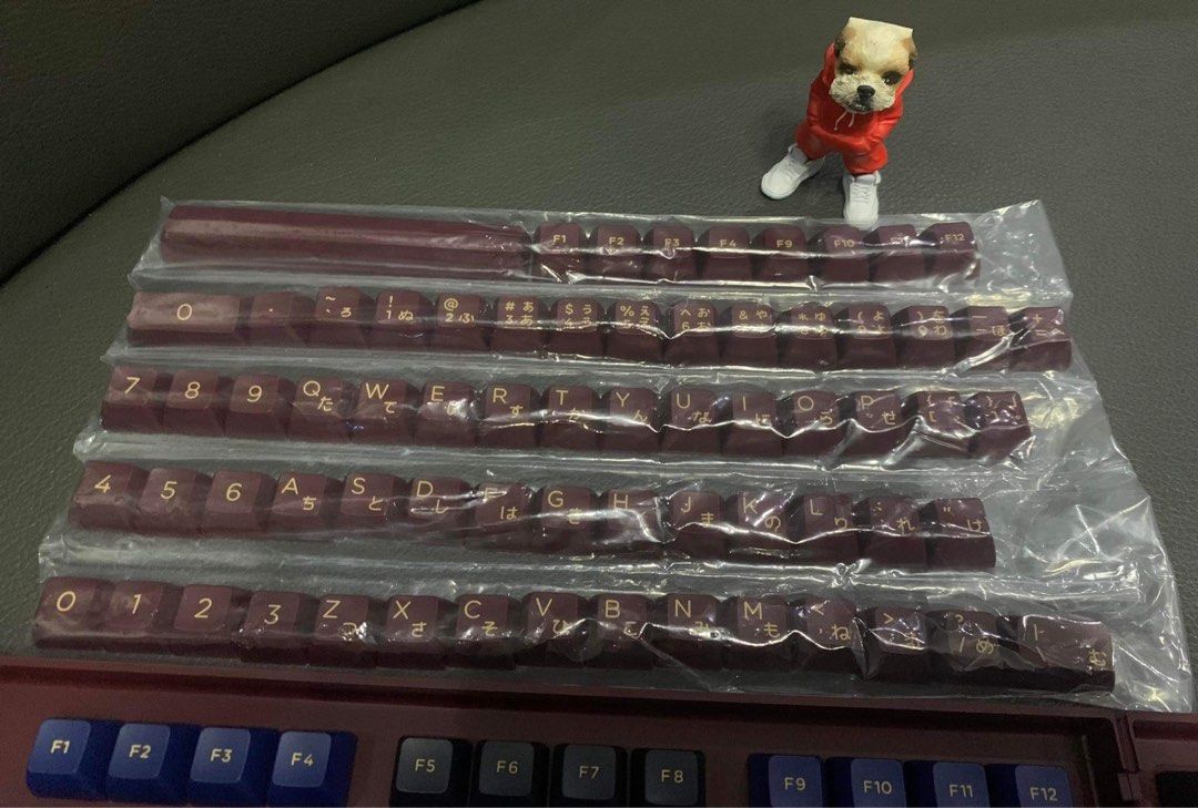 Akko Red & Blue Samurai 226-Key ASA Profile PBT Double-Shot Full Keycap ...