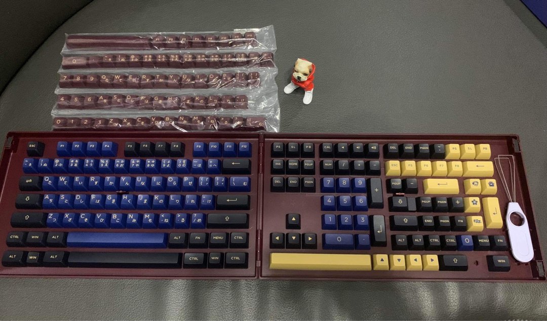 Akko Red & Blue Samurai 226-Key ASA Profile PBT Double-Shot Full Keycap ...