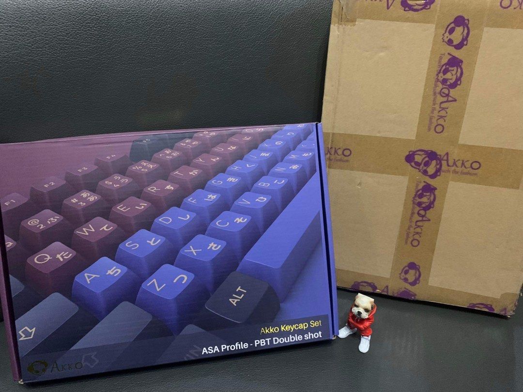 Akko Red & Blue Samurai 226-Key ASA Profile PBT Double-Shot Full Keycap ...