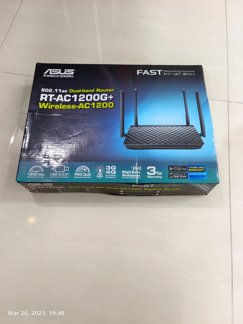 Asus Dual-band Router RT-AC1200G+ + TP-link 5-ports 10/100Mbps Hub ...