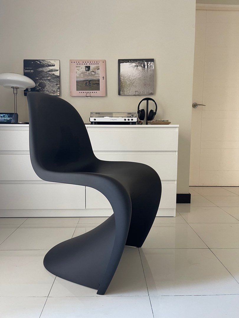 Authentic Vitra Panton Chair - Black, Furniture & Home Living ...