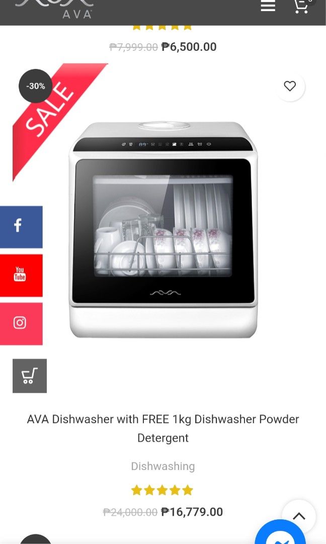 AVA Mini Tabletop Dishwasher with Dryer, TV & Home Appliances, Kitchen Appliances, Dishwasher on ...