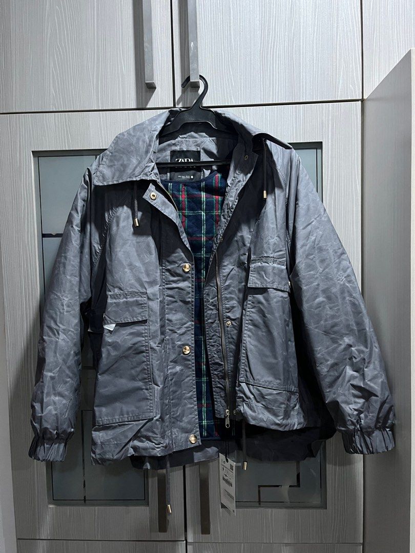 BNWT ZARA WAXED EFFECT PARKA, Women's Fashion, Coats, Jackets and ...