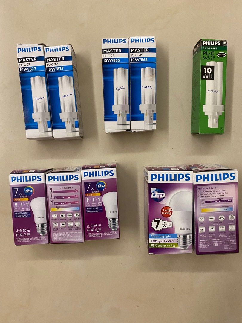 Brand New Philips Original LED & PLC Bulbs, Furniture & Home Living ...