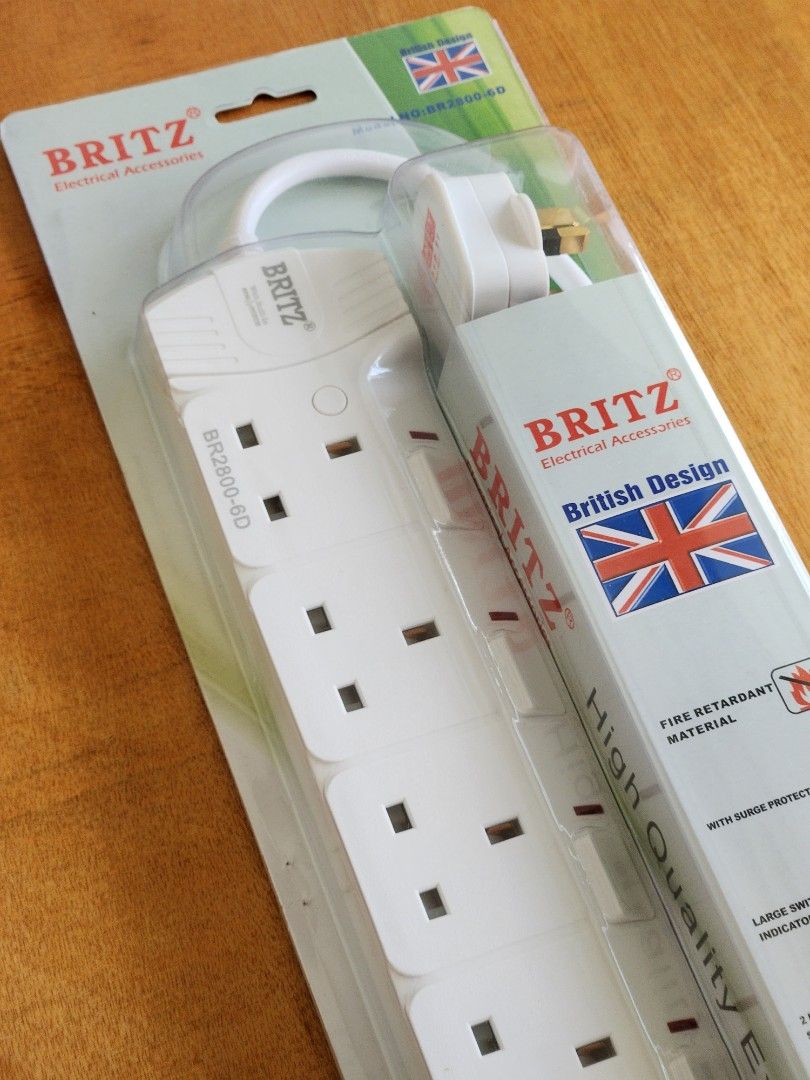 Britz 6 gang Extension Socket, TV & Home Appliances, Electrical ...