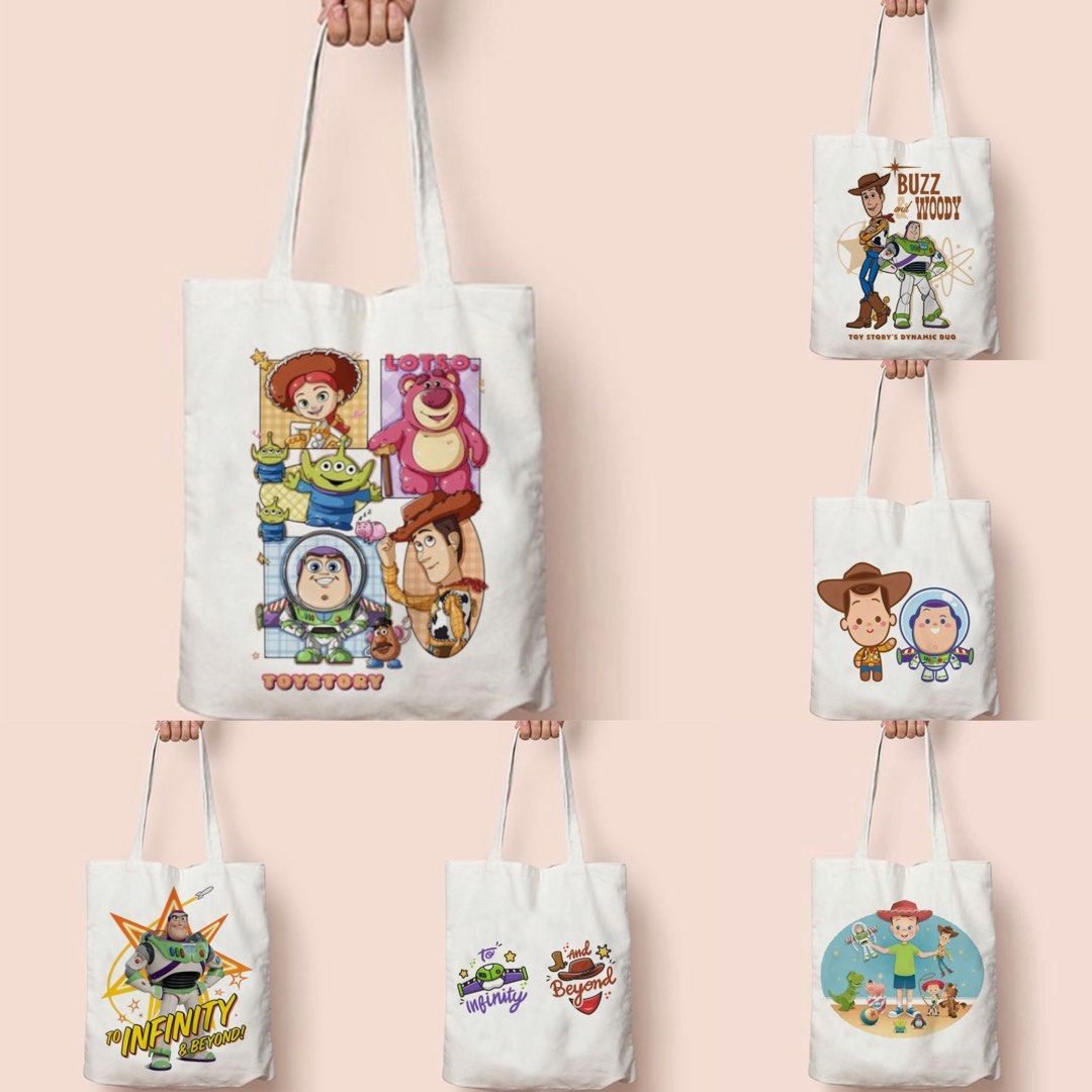 Canvas Tote Bag Custom Free Add Name Logo Character Animation Cartoon ...