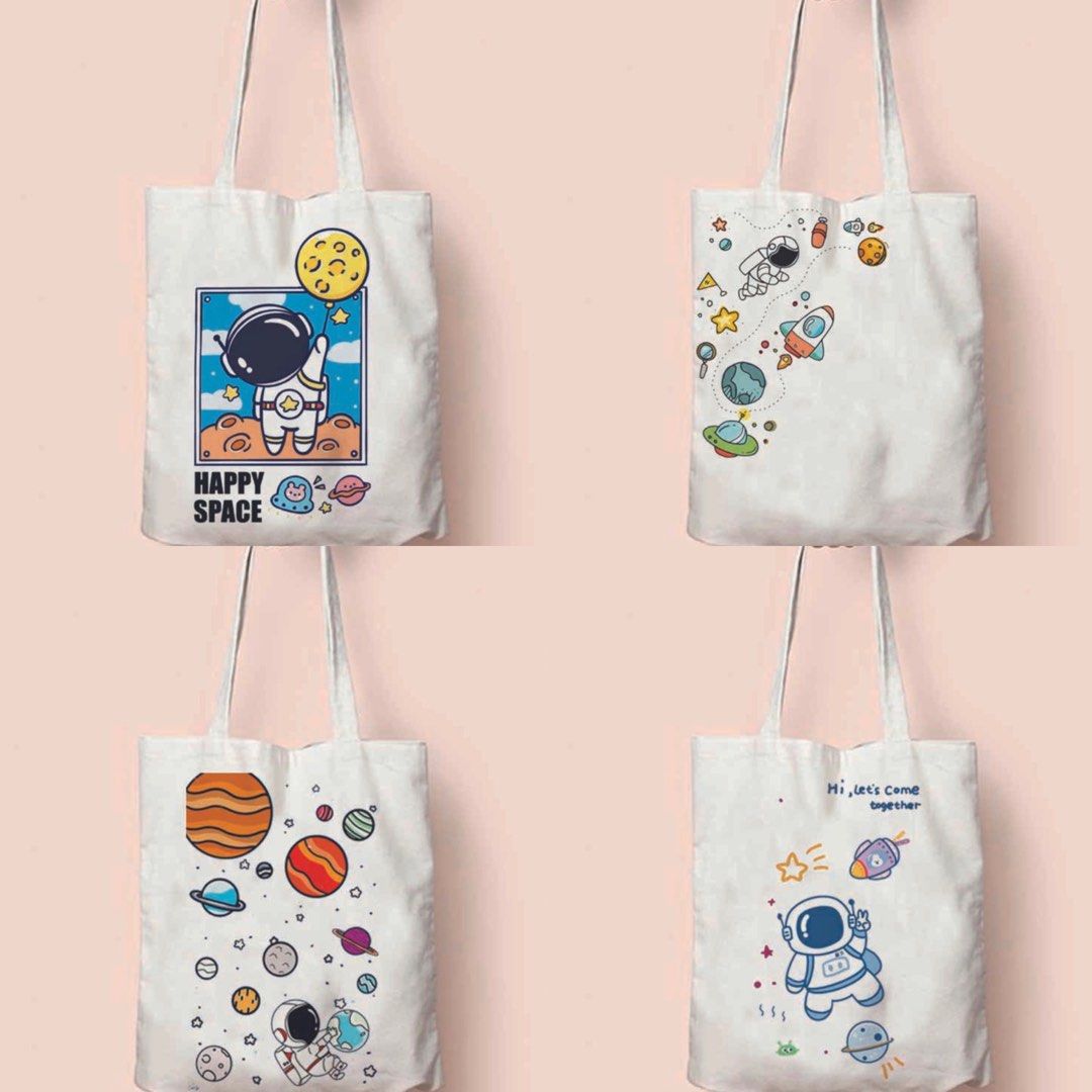 Canvas Tote Bag Custom Free Add Name Logo Character Animation Cartoon ...