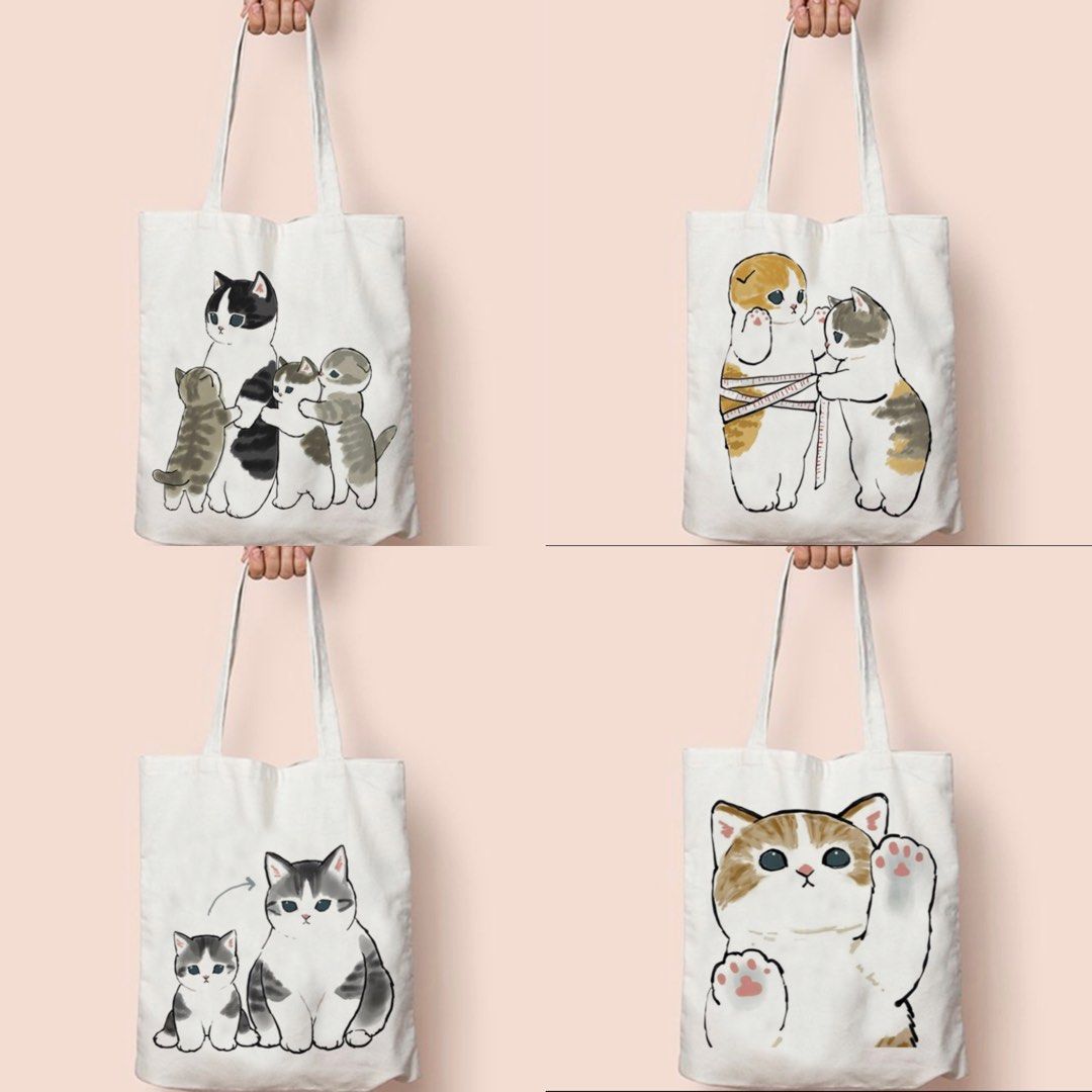 Canvas Tote Bag Custom Free Add Name Logo Character Animation Cartoon ...