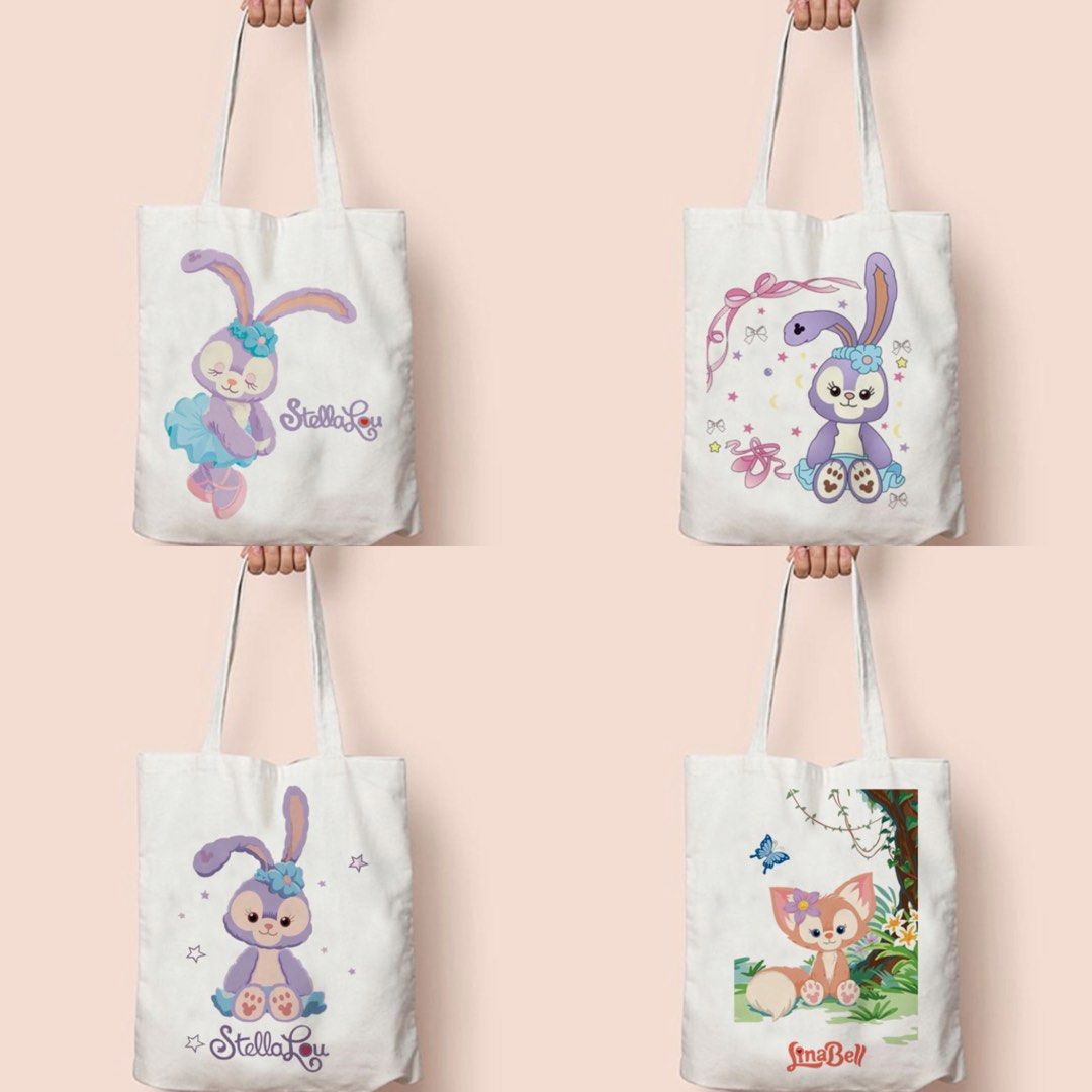 Totebag Canvas Tote Bag Cute Custom Animation Cartoon Free Add Name ...