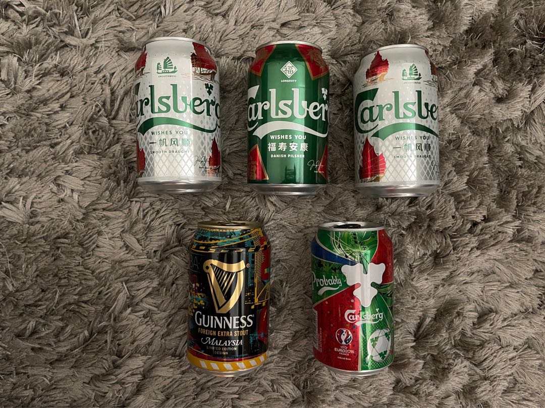 Carlsberg and Guinness limited edition collectibles lager beer can, Hobbies & Toys, Collectibles ...