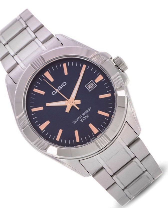 Casio Enticer Mtp 1308d 1a2 Mens Analog Quartz Watch Mtp1308d 1a2 Steel Black Dial Mtp1308