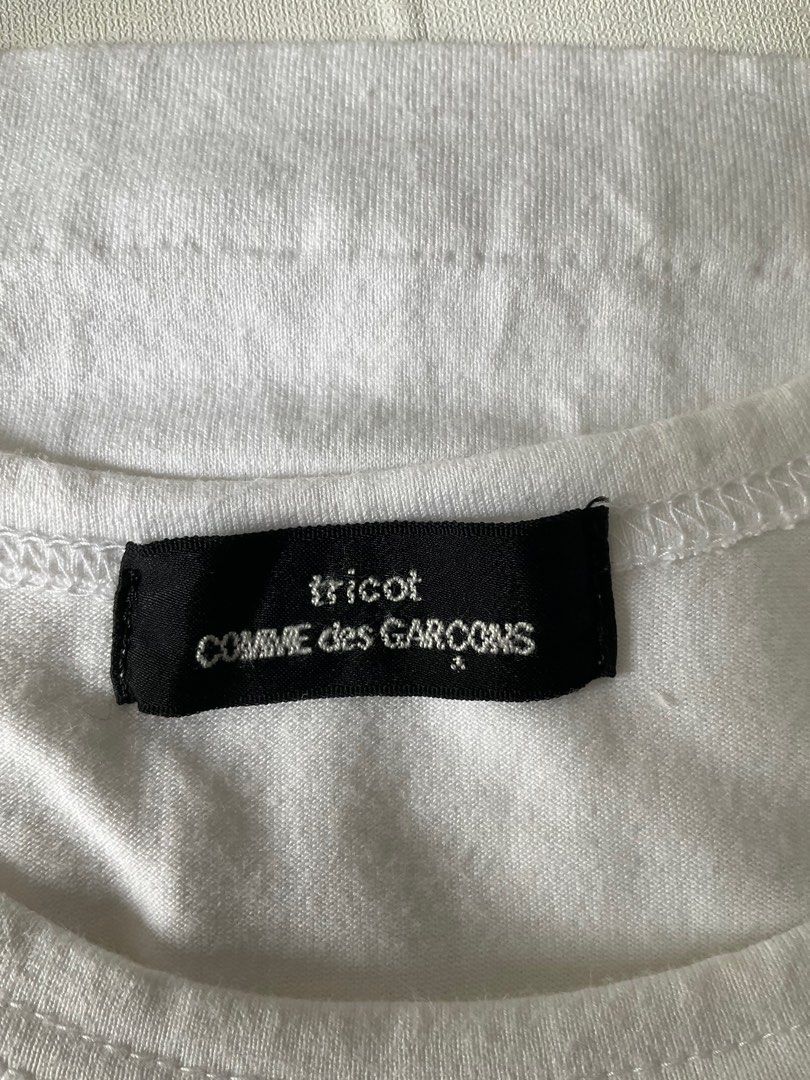 TRICOT CDG White Tee - TRICOT COMME Des GARCONS White TShirt Flower ...
