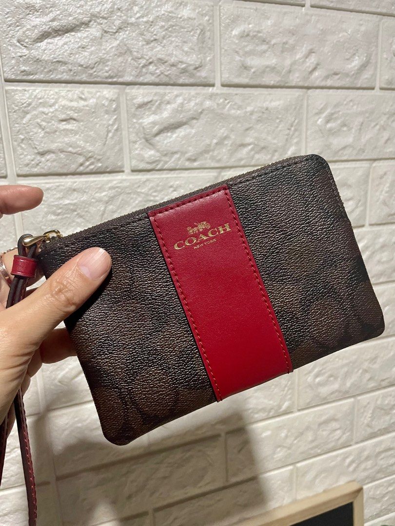 Coach Corner Zip Wristlet In Signature Canvas, Luxury, Bags & Wallets ...