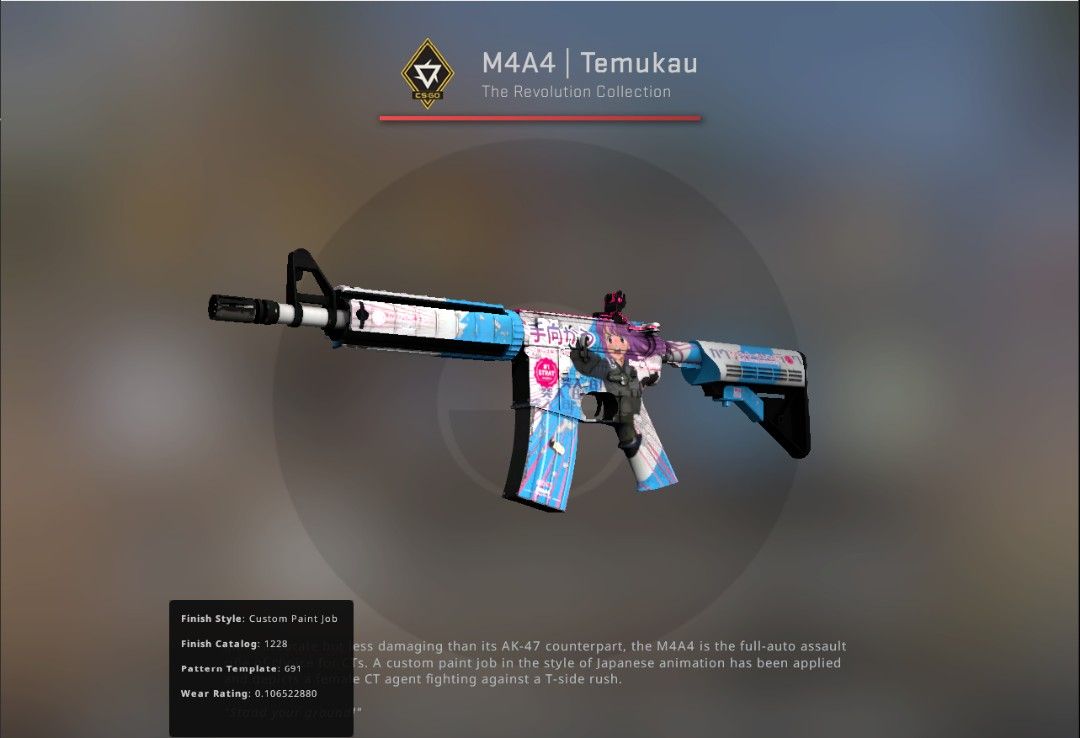 CSGO M4A4 Temukau MW, Video Gaming, Gaming Accessories, In-Game Products on Carousell