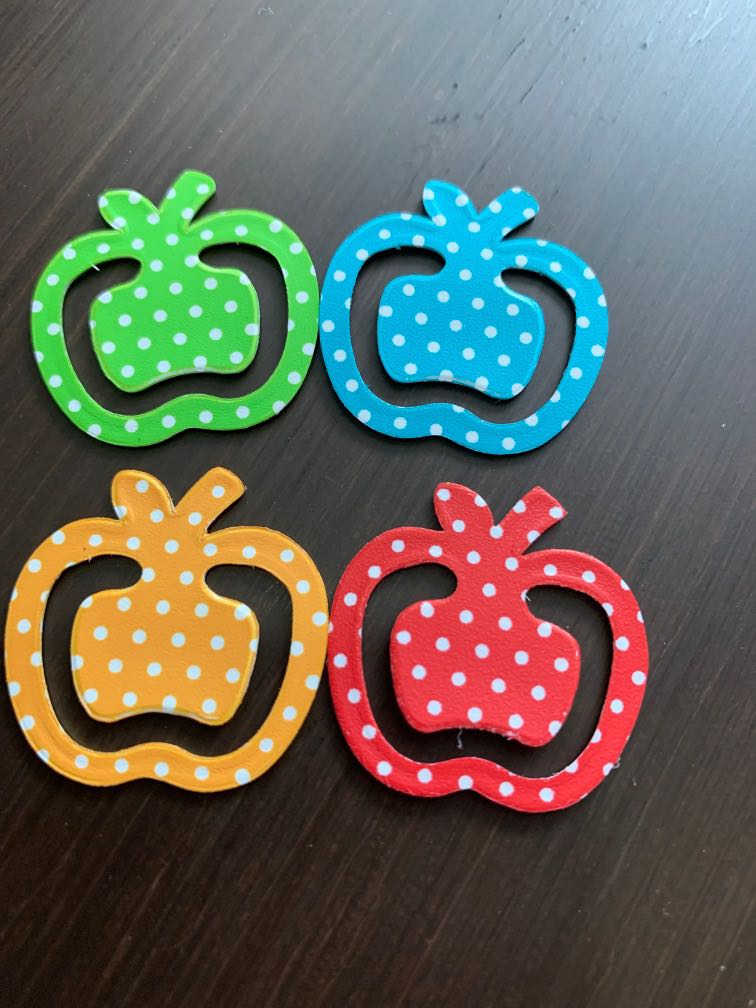 Cute Apple Bookmarks / paper clips set, Hobbies & Toys, Stationery ...