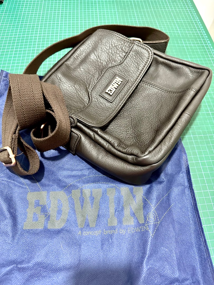 EDWIN GENUINE LEATHER SLING BAG, Men's Fashion, Bags, Sling Bags on ...