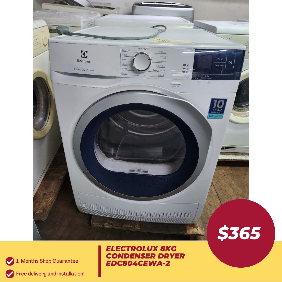 ELECTROLUX 8KG Condenser Dryer EDC804CEWA-2, TV & Home Appliances ...