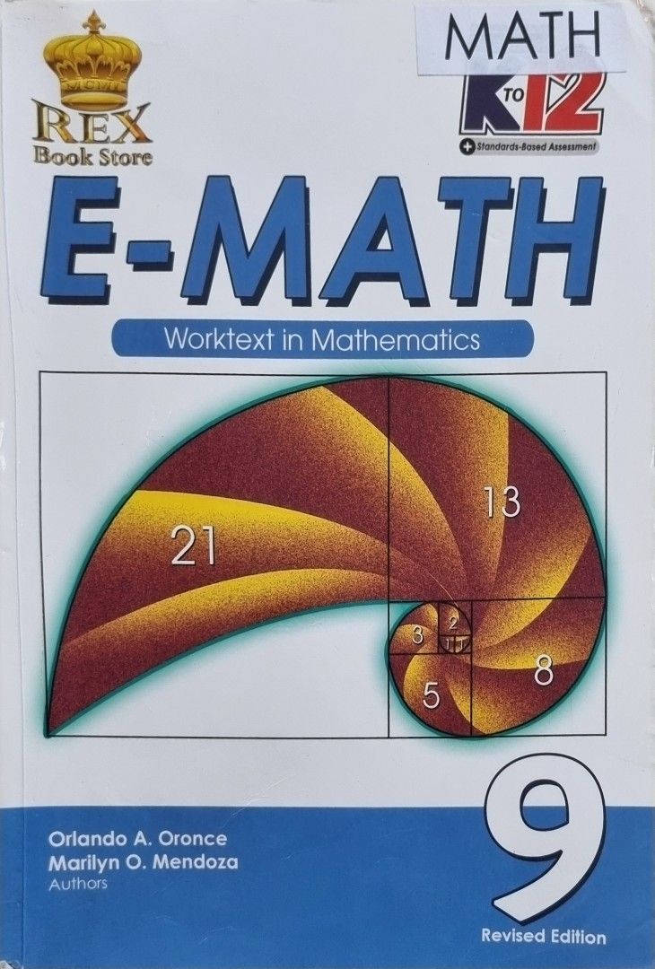 E-Math Grade 9 Revised Edition by Orlando Oronce and Marilyn Mendoza ...