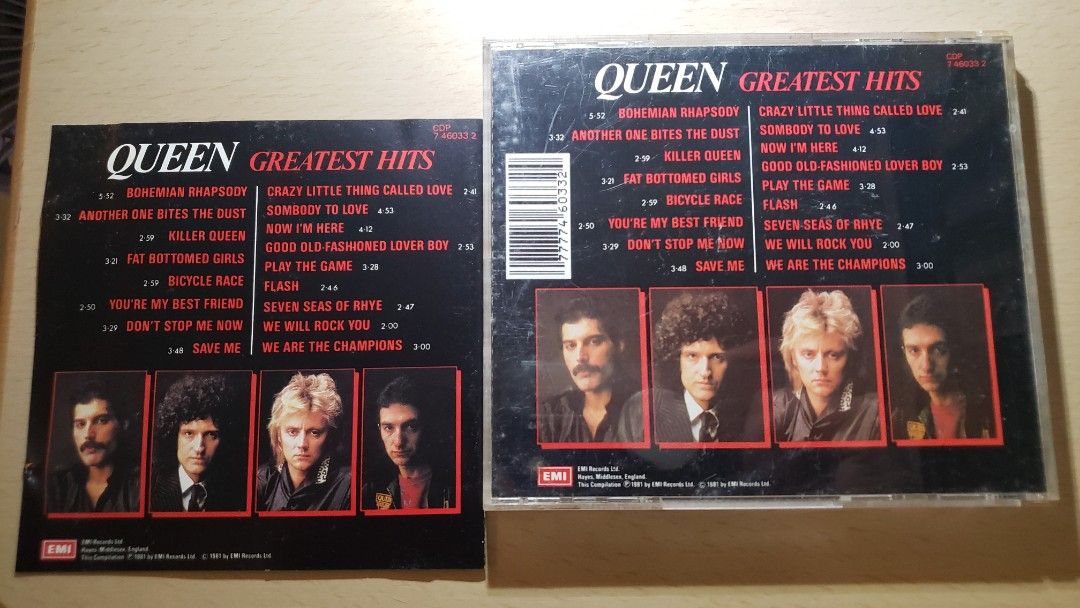 EMI QUEEN GREATEST HITS CD MADE IN UK, 興趣及遊戲, 音樂、樂器 & 配件, 音樂與媒體 - CD 及 ...
