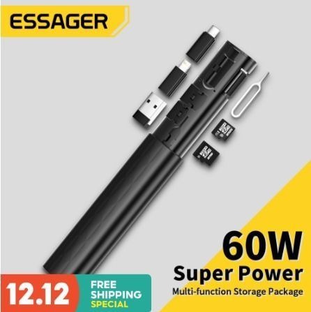 Essager Travel Cable Usb c to Type c 60W Multifunction Organizer ...