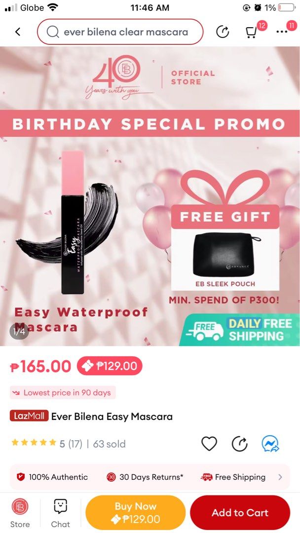 EVERBILENA MASCARA, Beauty & Personal Care, Face, Makeup on Carousell