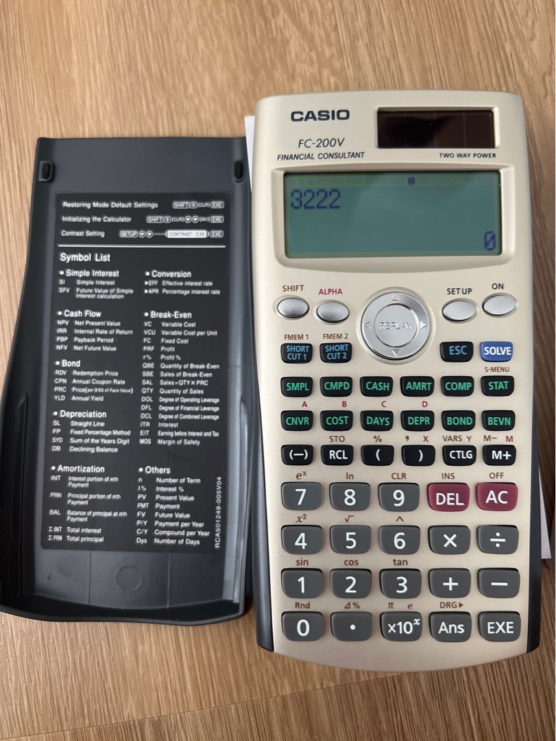 FC -200V financial calculator, Computers & Tech, Office & Business ...