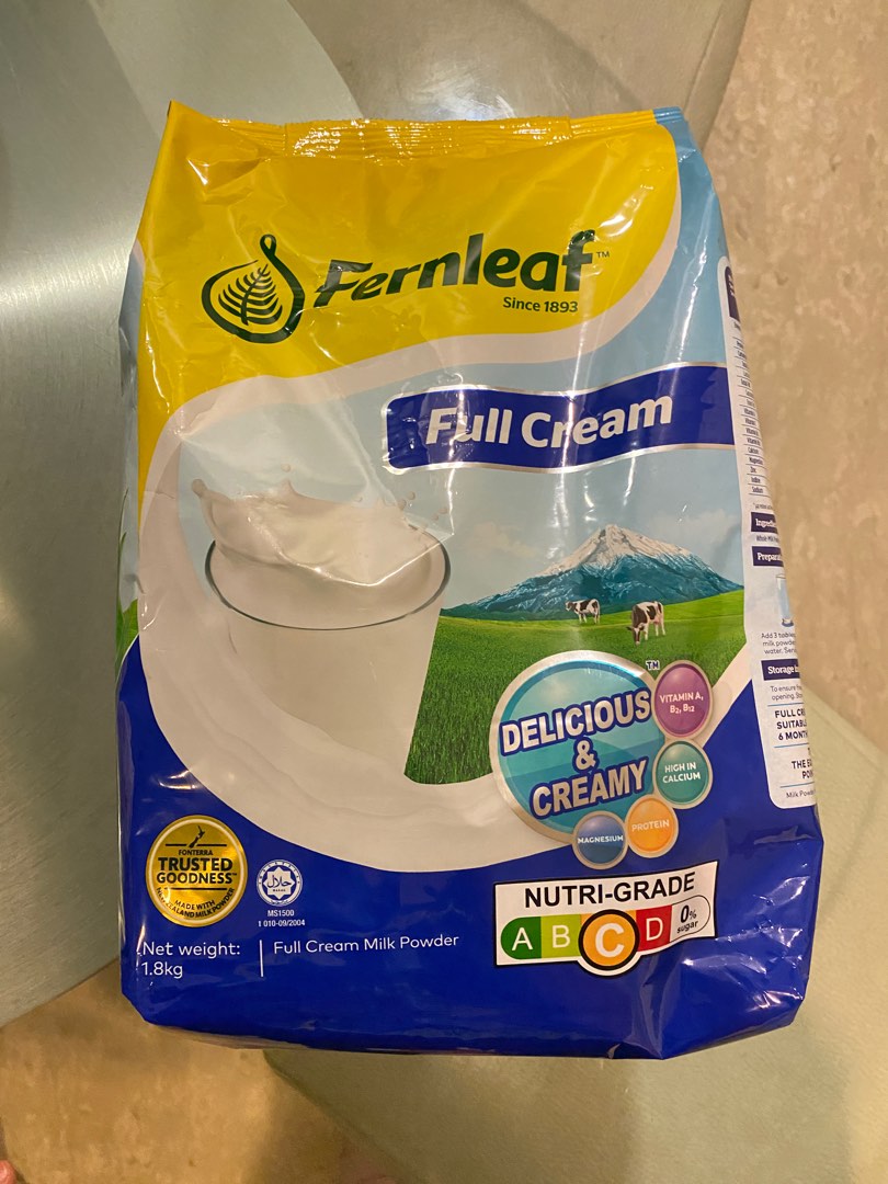 FERNLEAF Full Cream Milk Powder 1.8kg, Food & Drinks, Packaged ...