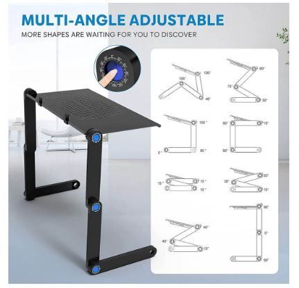 Foldable Laptop Stand Tables 3 Section Aluminum Convenient Self-Locking ...