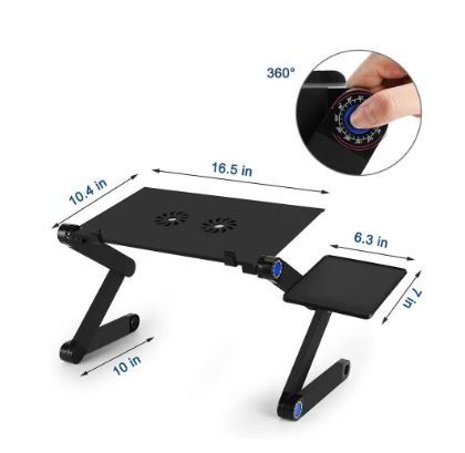 Foldable Laptop Stand Tables 3 Section Aluminum Convenient Self-Locking ...