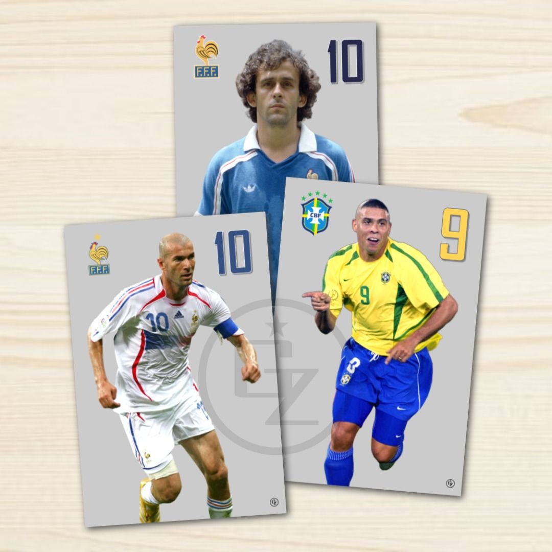 FOOTBALL LEGENDS Player Prints - FIFA World Cup Champions Football Fan ...