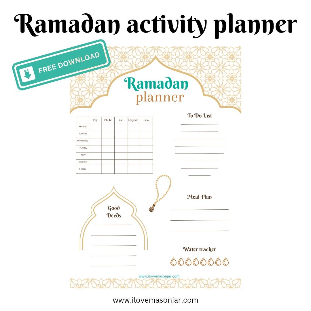 (Free digital download) Ramadan activity Countdown meal trackers ...