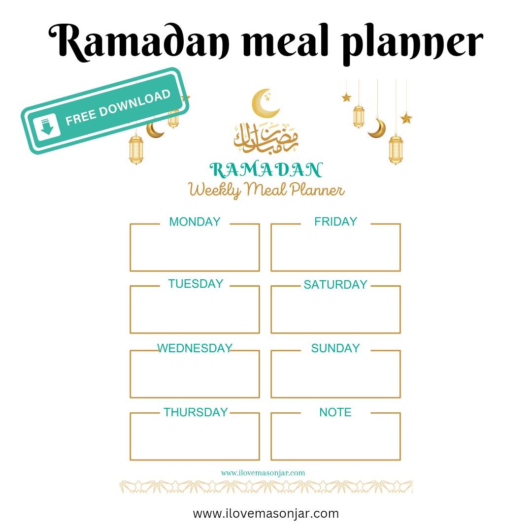 (Free digital download) Ramadan activity Countdown meal trackers ...