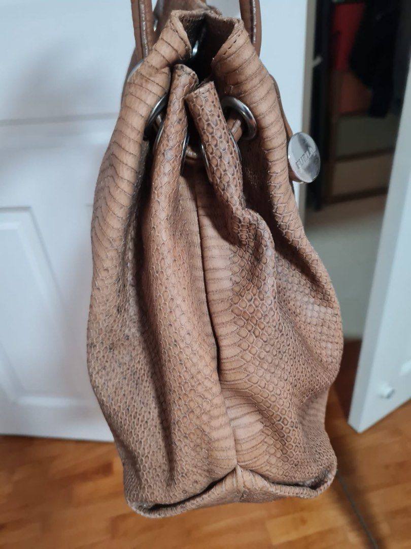 Furla shoulder bag snake skin, Women's Fashion, Bags & Wallets ...